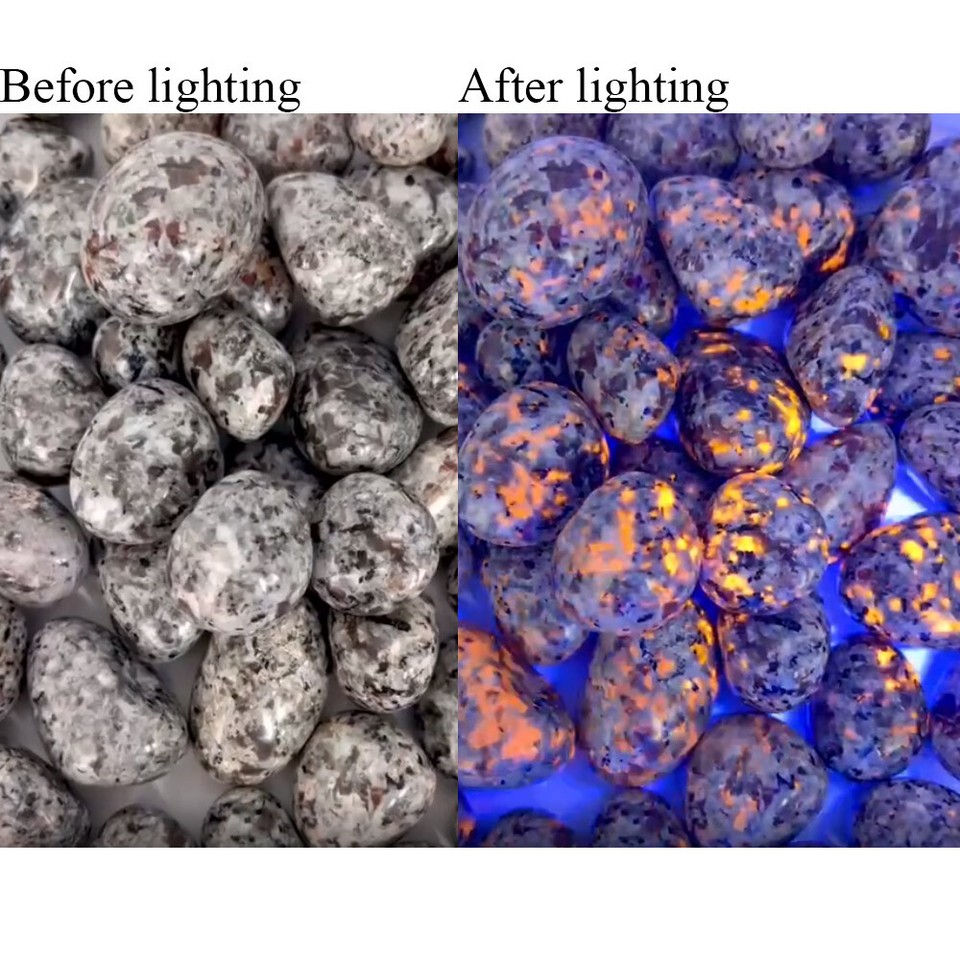 10Pack-Natural Yooperlite UV Fluorescent Glowing Fire Rocks Flame ...