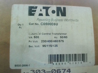 Eaton C0500E6U Industrial Control Transformer 50/50Hz 230/400/4 - New ...