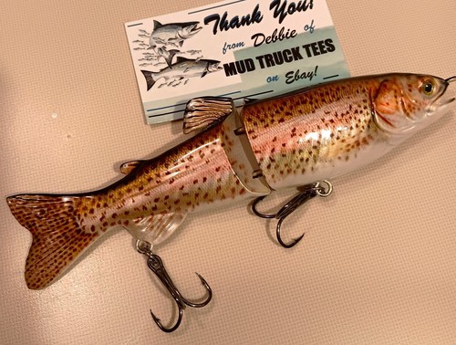 7" Multi Jointed Trout Fishing Lure Crank Swimbait walleye rainbow bass ...