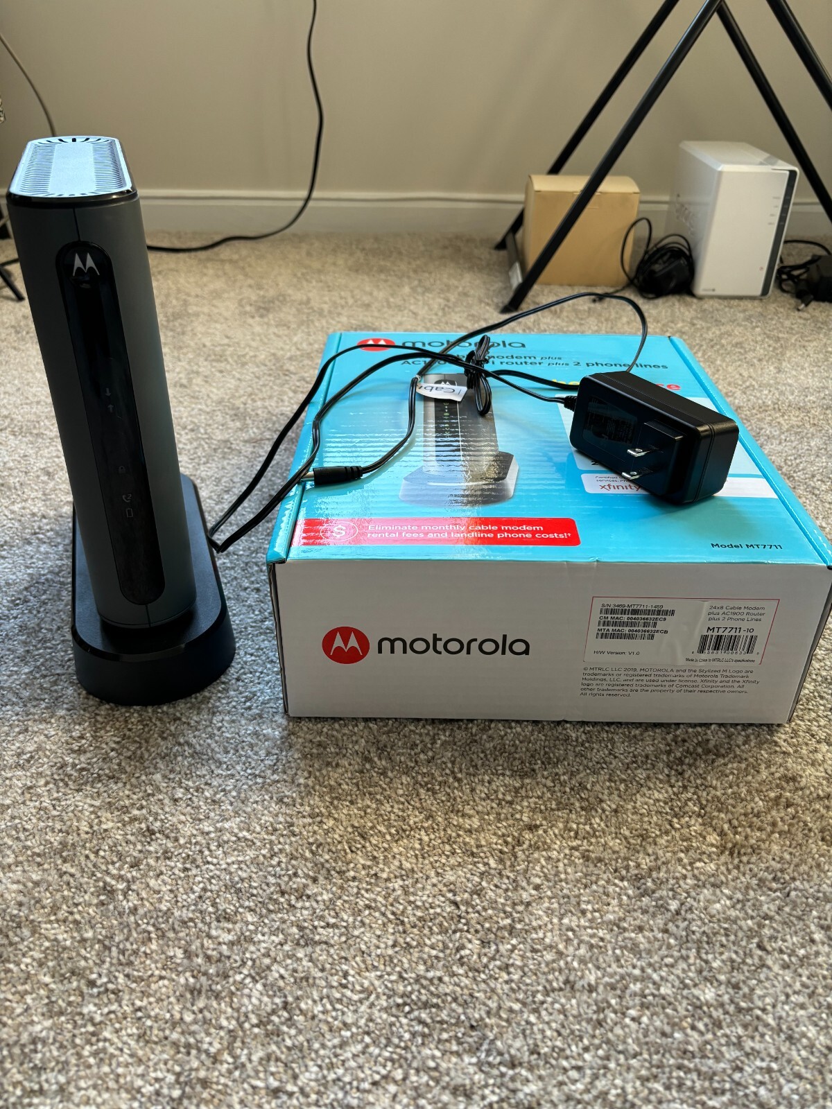 Motorola MT7711 DOCSIS 3.0 24x8 Cable Modem, Phone, Plus AC1900 WiFi ...