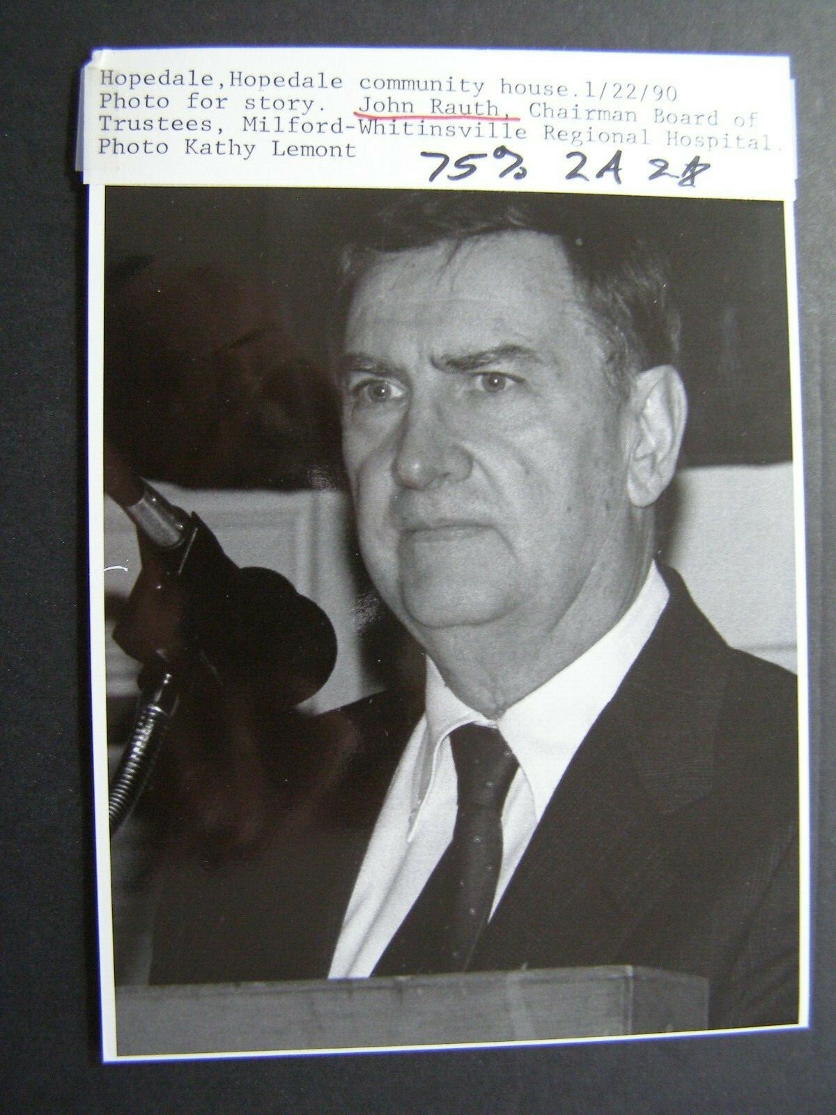 Glossy Press Photo 1990 John Rauth Milford Whitinsville Regional ...