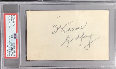 Warren Godfrey Signed Index Card NHL Hockey HOF Redwings Autograph PSA ...