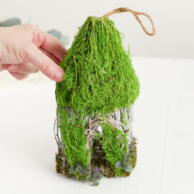 Whimsical Natural Twig Birdhouse Hut with Mossy Accents for Crafting | eBay