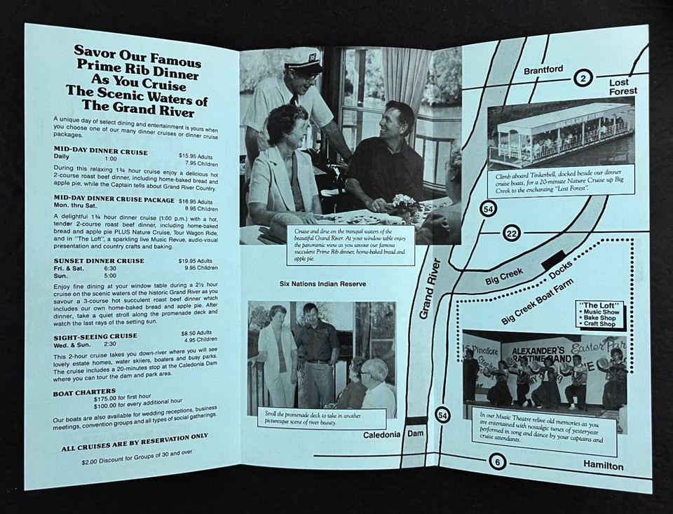 1989 Caledonia Ontario Grand River Dinner Cruise Boat Farm VTG Travel ...