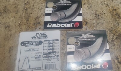 3 Babolat Xcel premium 12m / 40' length 17-gauge tennis string made in ...