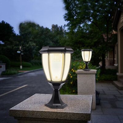 2-Pack Solar LED Post Light Lamp Yard Driveway Fence Outdoor Pillar ...