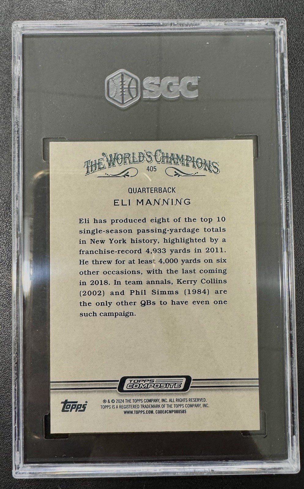 2023 Topps Composite - Allen and Ginter Eli Manning #405 for sale ...