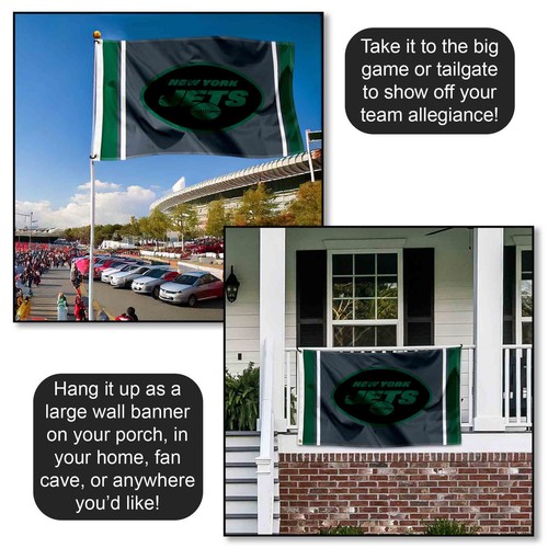 3x5 Feet New York Jets Black Sideline 3x5 Banner Flag | eBay