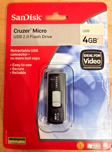 SanDisk Cruzer Micro USB 2.0 Flash Drive 4GB Retractable NEW Factory ...