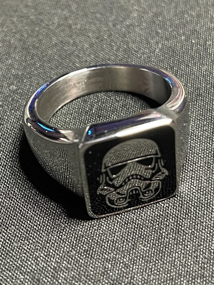 New! Extraordinary! Star Wars Stormtrooper Men's Polished Stainless Steel Ring | eBay