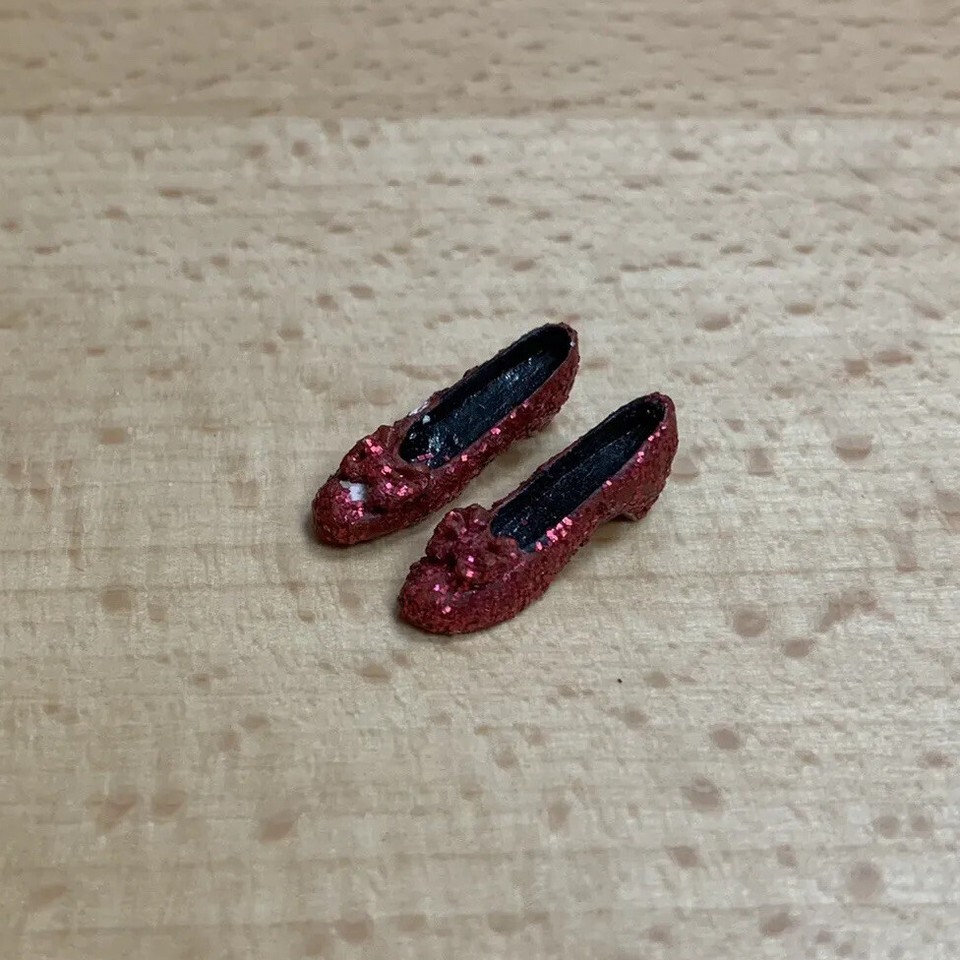 Vintage Artisan Dollhouse Miniature Red Heels Ruby Slippers Glitter ...