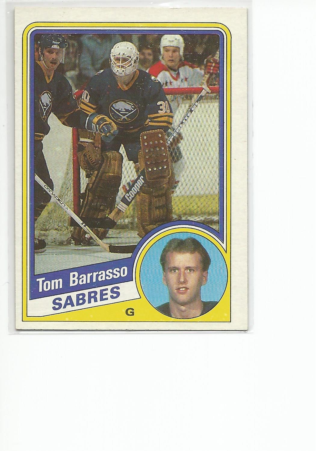 TOM BARRASSO 1984-85 Topps Hockey ROOKIE card #14 Buffalo Sabres EX+ | eBay