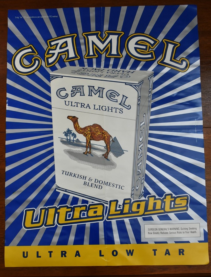 Camel Cigarettes Store Advertising Sign Poster Original JR Reynolds 24 ...