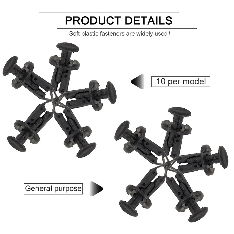 190X Car Body Trim Clips Plastic Kit Retainer Bumper Auto Panel Push ...