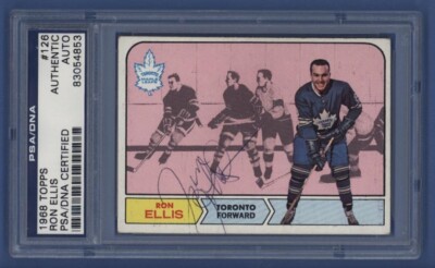 1968-69 Topps #126 Ron Ellis PSA/DNA Certified Autograph Toronto Maple ...