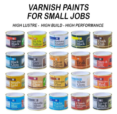 180ML Paint Tin Gloss Varnish Metallic Metal Indoor Outdoor Fast Dry ...