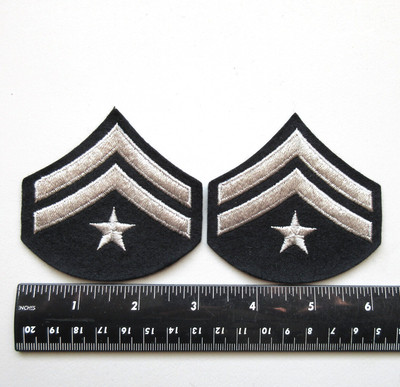 CORPORAL RANK INSIGNIA WITH STAR UNIFORM STRIPES MILITARY OFFICER SEW ...