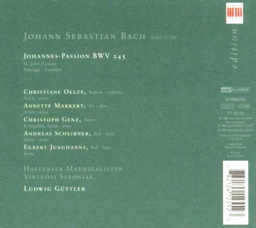 J.S. Bach Passion sel. St Jean Johannes passion bwv 245 CD neuf cello ...