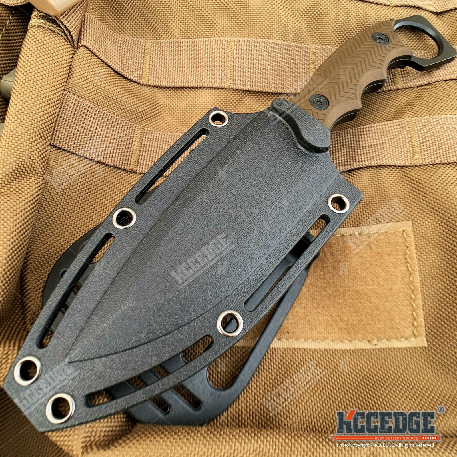9" FULL TANG FIXED BLADE KNIFE Kydex Sheath Hunting Knife Drop Point ...