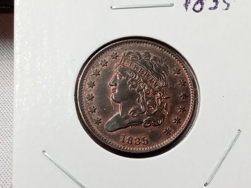 1835 US Half Cent 1/2C BU High Grade Coin - Slightly Rotated Reverse | eBay