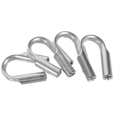 4 Pcs Stainless Steel Cable Thimble 6mm Wire Rope Collar Clamp Ring ...