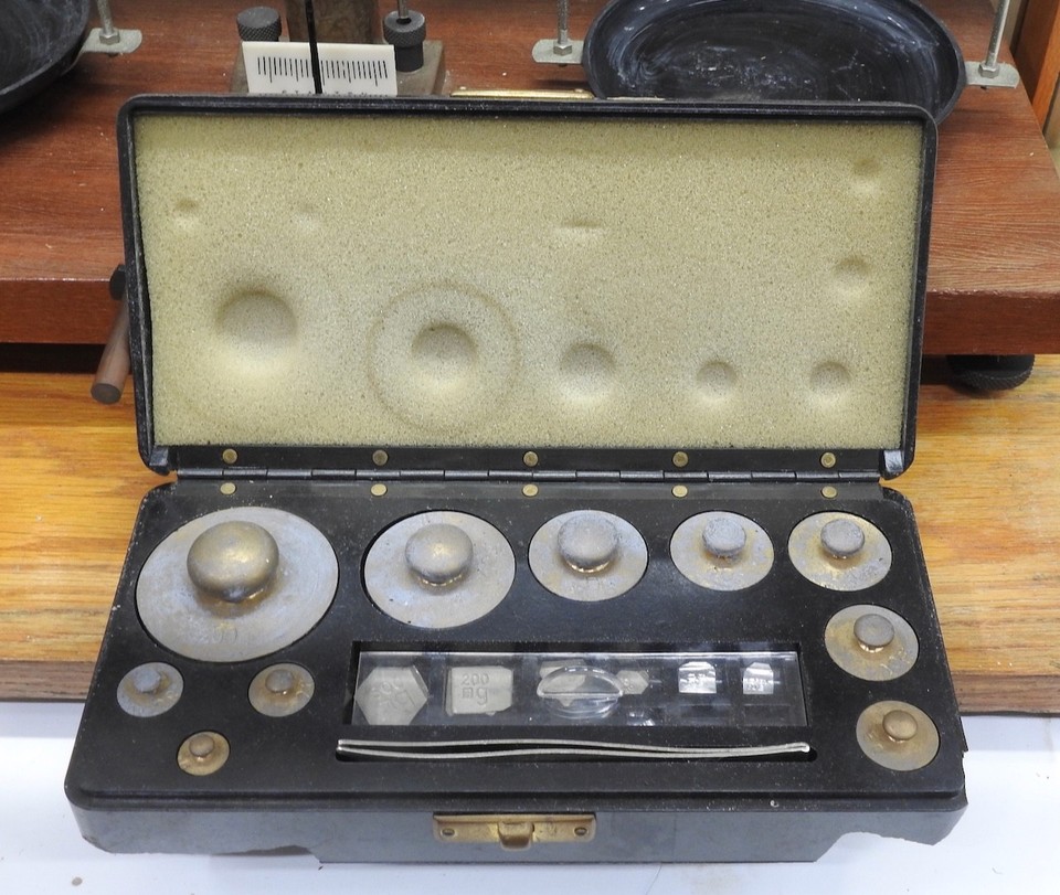 Chemical Balance in Glass Case, with Weights - ex Open University | eBay UK