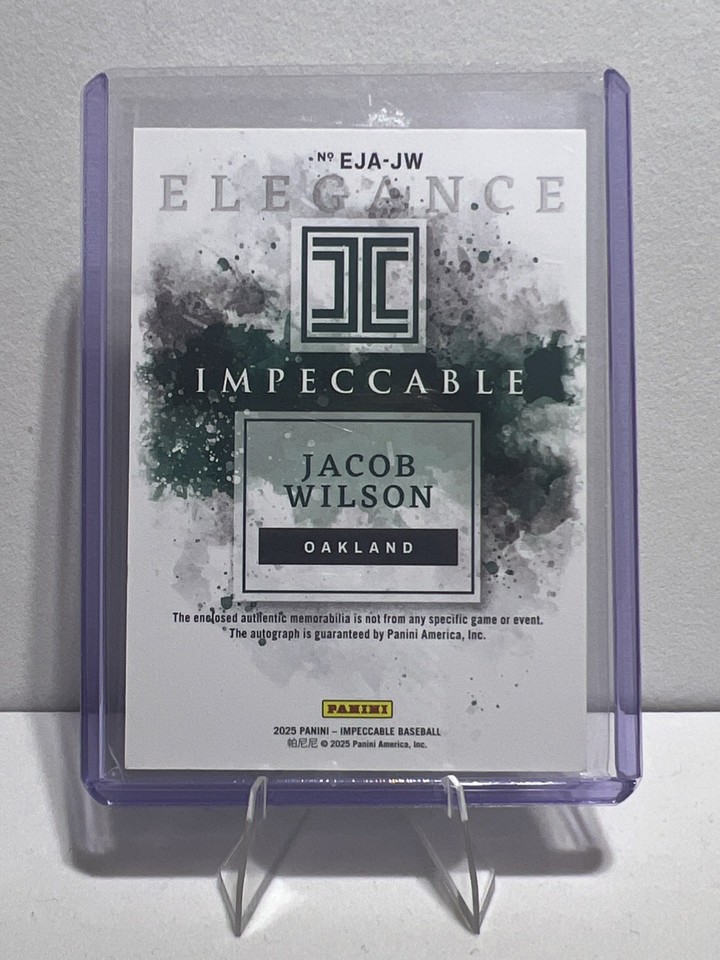 2025 panini impeccable Elegance Jacob Wilson Patch Autograph #’d /99 | eBay