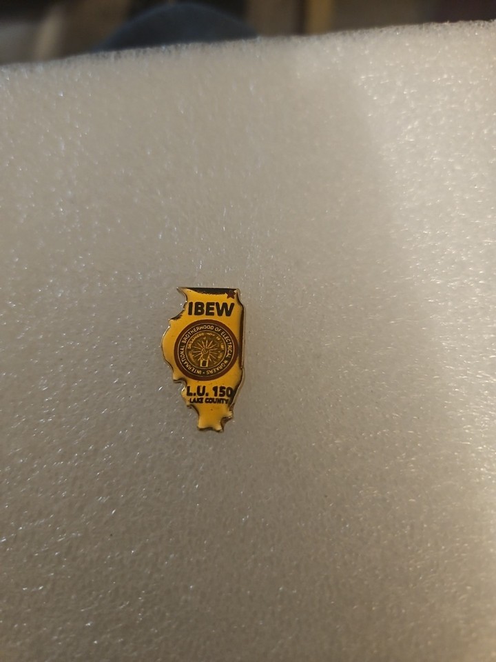 Vintage IBEW Local 150 Lake County Illinois Enamel State Pin | eBay