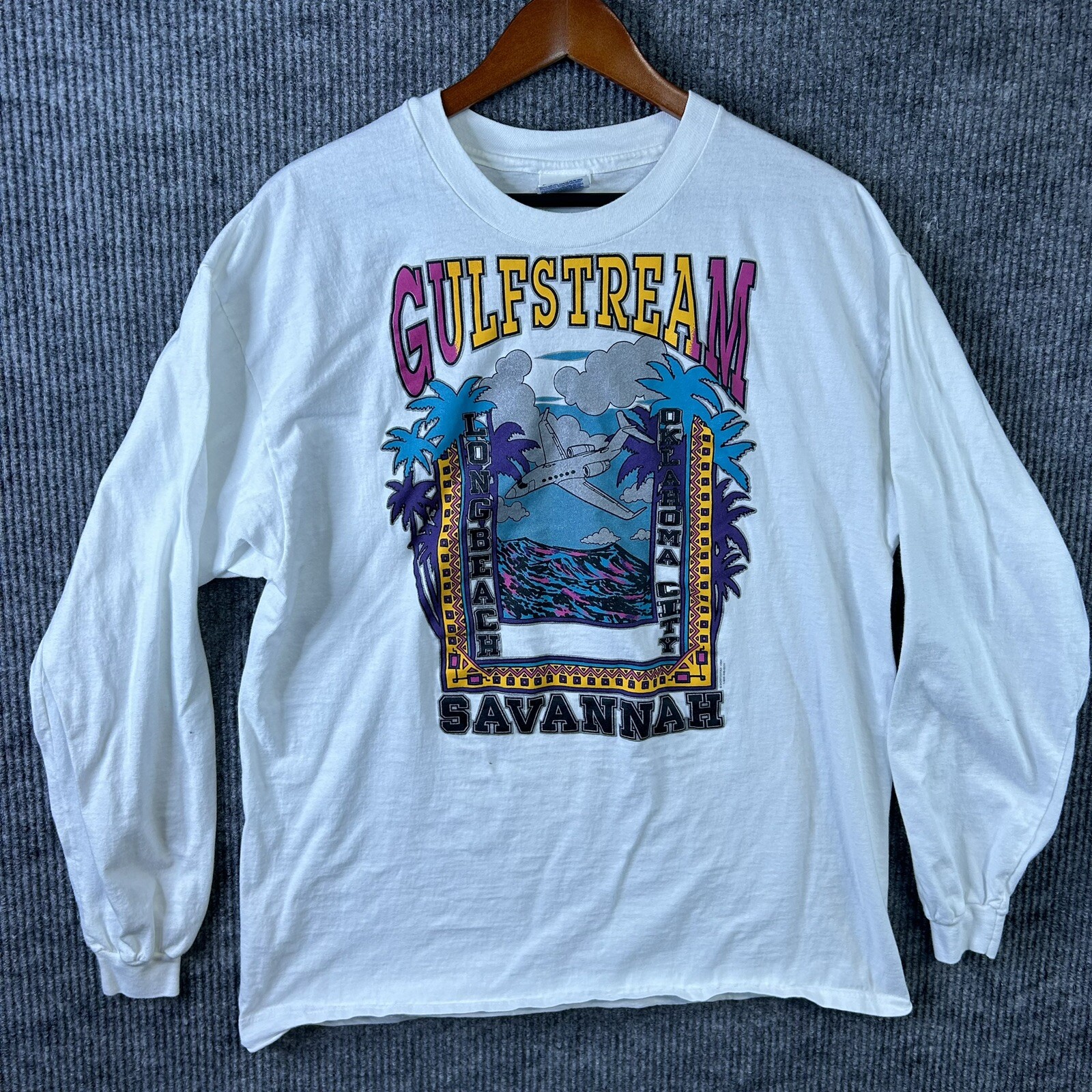 Vintage 1994 Gulfstream Jet Graphic T Shirt Adult XL … - Gem