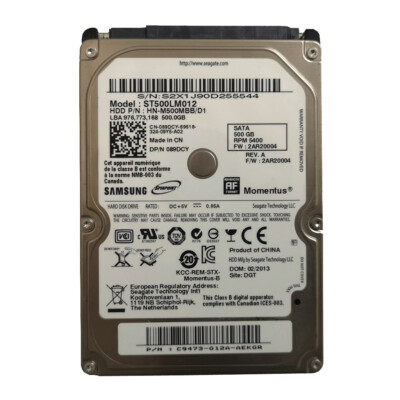 Samsung ST500LM012 500GB 5400RPM SATA 2.5" Laptop HDD Hard Disk Drive ...