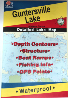 Guntersville Lake Detailed Fishing Map, GPS Points, Waterproof #L336 | eBay