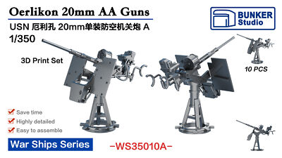 BUNKER WS35010A USN Oerlikon 20mm AA Guns (A) (Plastic model) | eBay