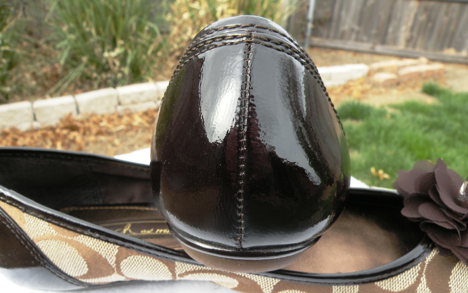 Authentic COACH Sz 6 B Women's "Conney" Ballet Flats Flower Pearl ...