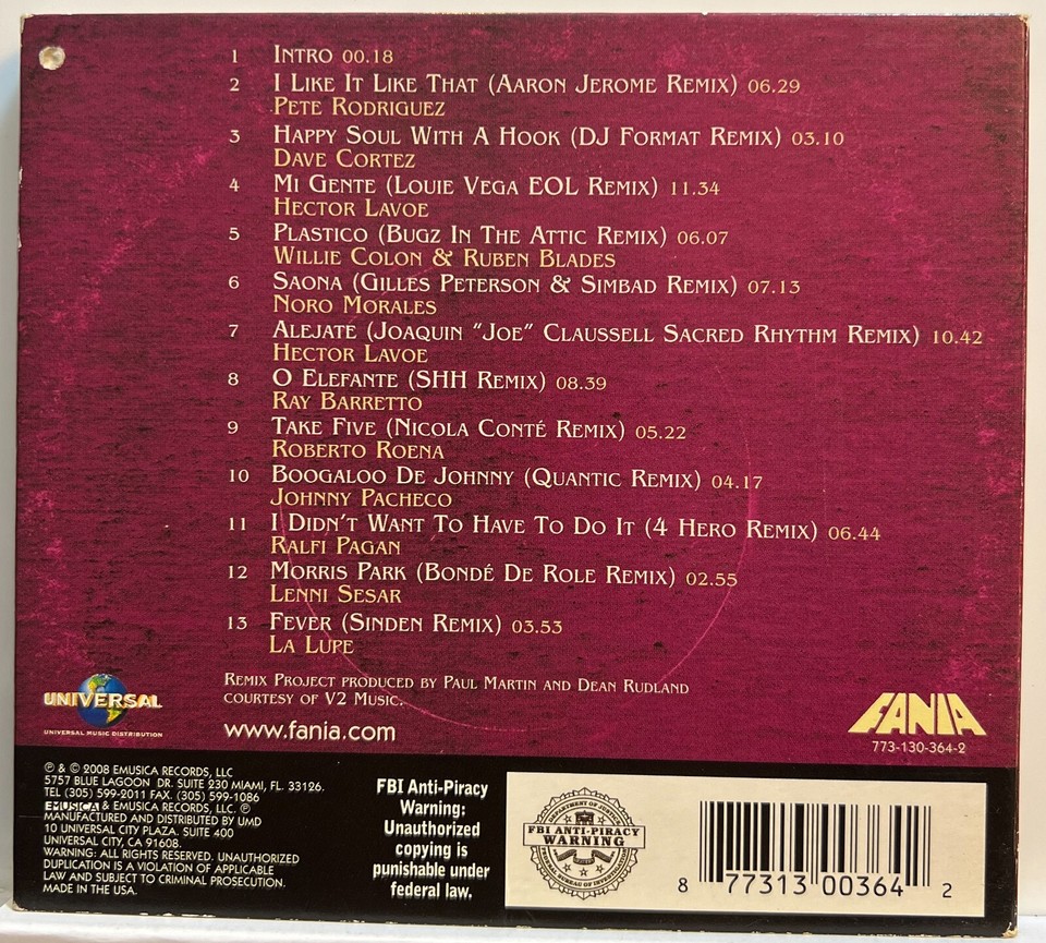 I Like It Like That : Fania Remixed (CD 2010 Digipak) *Rare* *Very Good ...