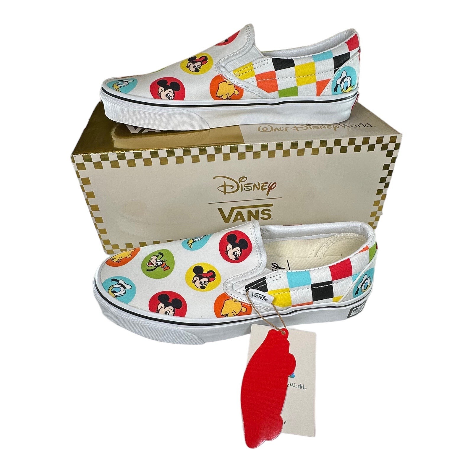 Vans Disney 50th Anniversary Classic Slip-On Disney Character Buttons M ...