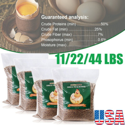 22LBS Bulk Dried Mealworms Non-GMO Wild Bird Blue Bird Food Chickens ...
