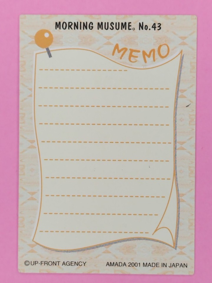 Petit Moni Morning Musume. TCG Japanese Idol COLLECTION CARD 2001 Amada ...