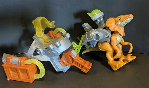 Fisher Price Imaginext Dinosaur Orange Raptor w/ Gear & Ankylosaurus ...