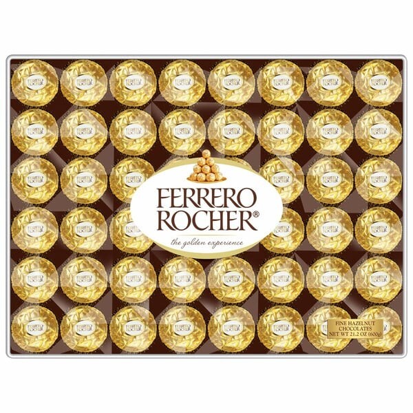 Ferrero Rocher Fine Hazelnut Milk Chocolates 48 Piece Chocolate Gift ...