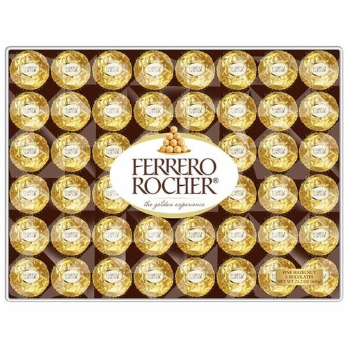 Ferrero Rocher Fine Hazelnut Milk Chocolates 48 Piece Chocolate Gift ...
