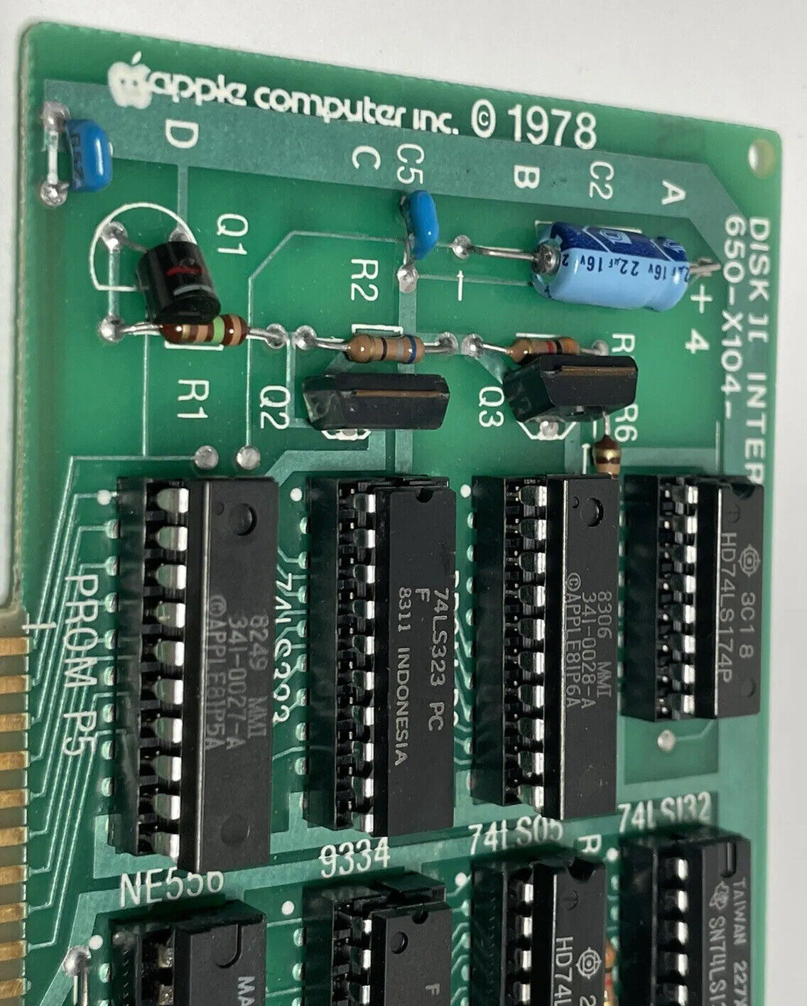 Vintage Apple II II Plus IIE Disk Drive Interface Card 650-X104 for 5. ...