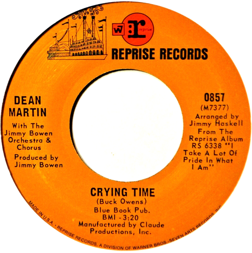 Dean Martin Crying Time / One Cup of Happiness Country Pop Crooner 45 7 ...
