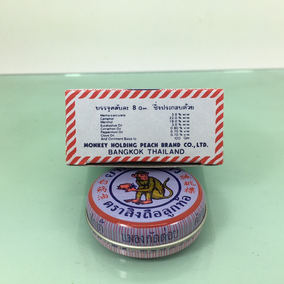6 pcs - Monkey Holding Peach Balm Brand Thai White Balm - 8 gram | eBay