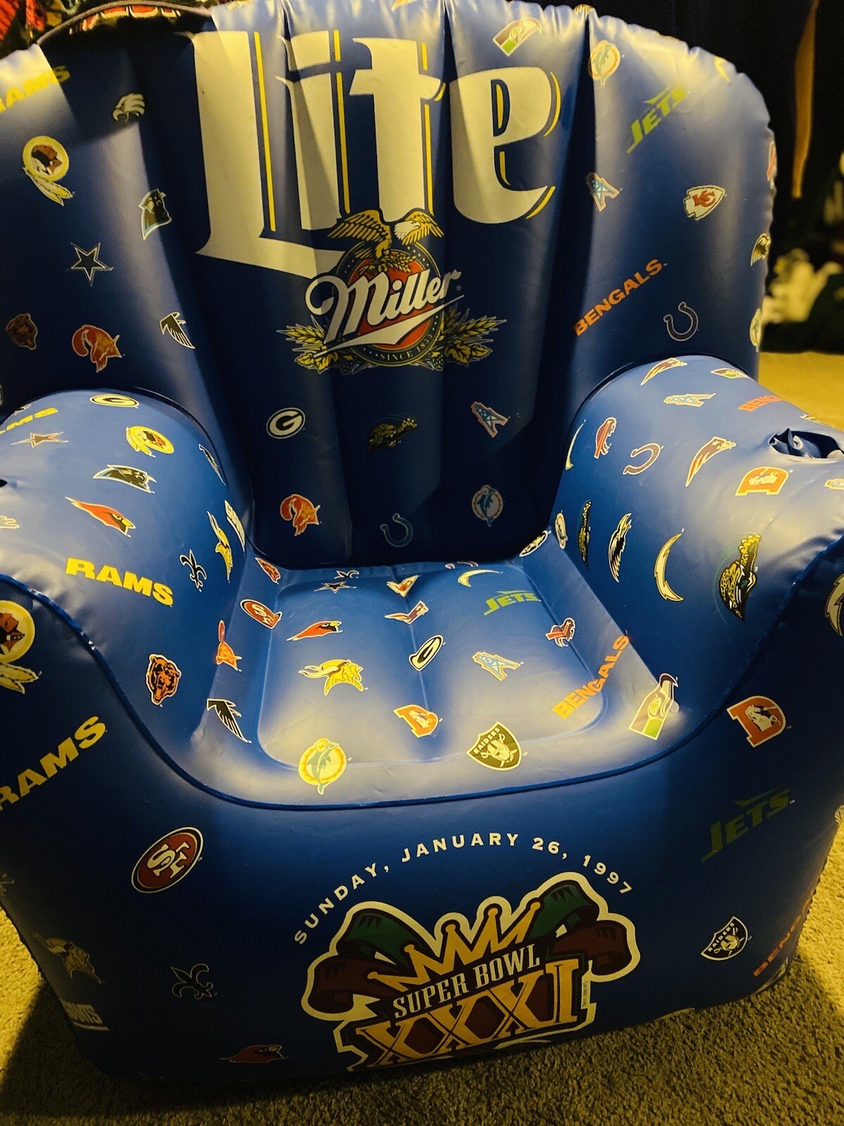 Miller Lite NFL SUPER BOWL XXXI Inflatable Chair 1997 Vintage ...