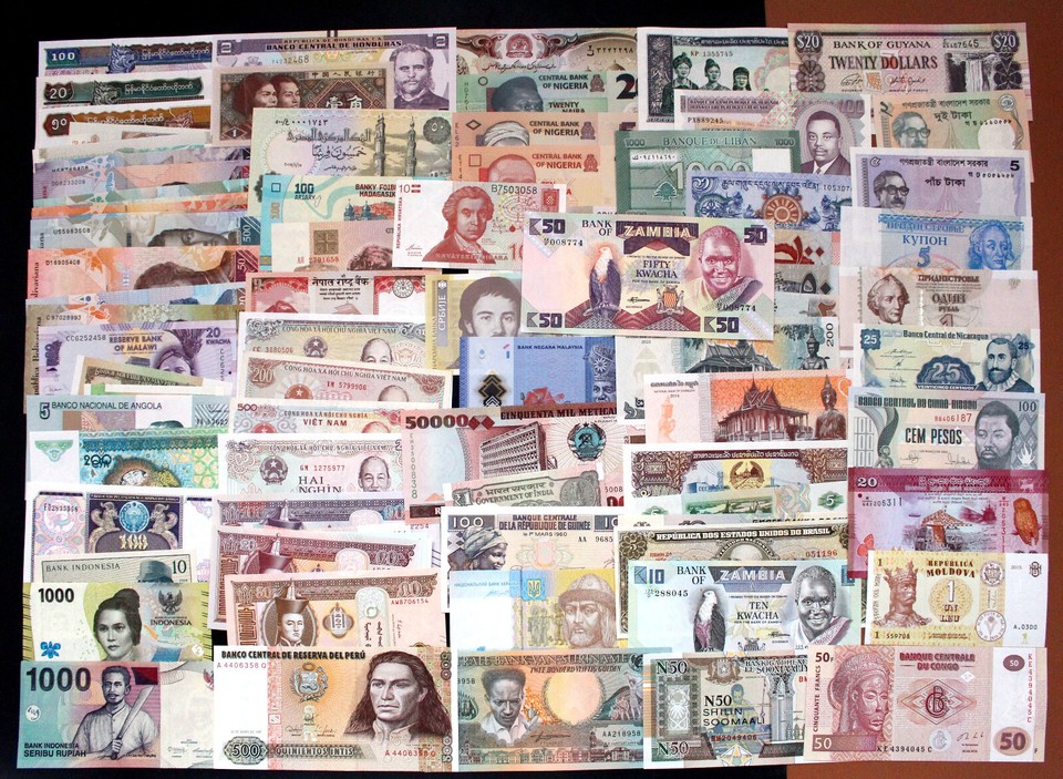 Lot 100 Different Mix World Banknotes From 50 Different Countries UNC ...