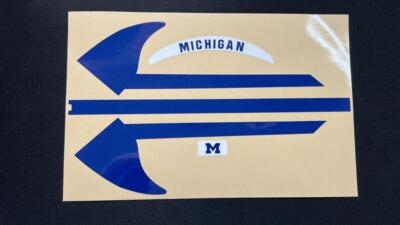 Michigan Wolverines - Navy Blue Wings Mini Football Helmet Decal Set | eBay