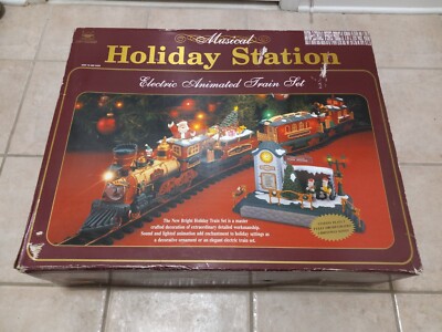 Musical Holiday Station Electric Animated Train Set with original box ...