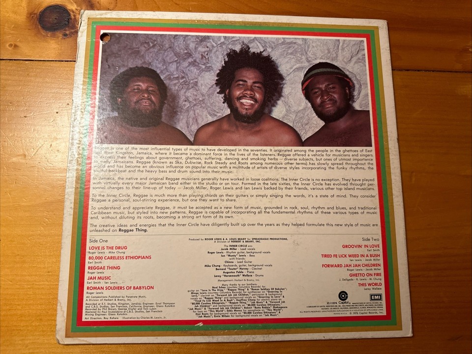 Inner Circle ‎– Reggae Thing 1976 Capitol ST-11574 Jacket VG Vinyl NM ...