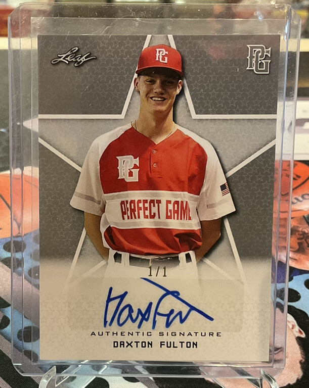 2019 Leaf Perfect Game Daxton Fulton Blank Back Silver Auto 1/1 | eBay