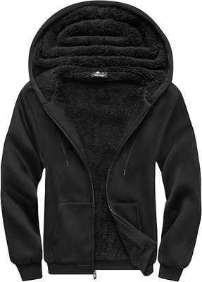 Scodi Men's Heavyweight Full Zip Thick Sherpa Lined Hooded Sweatshirt ...